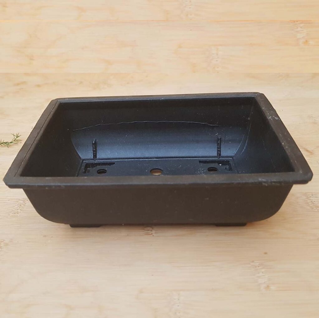 Pot rectangulaire plastique 14x10,5x5.2 cm noir - Arboreus